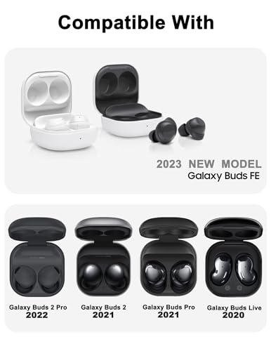 ATIMIRA TPU Rose Carving Case with Buckle Compatible with Galaxy Buds FE Case 2023 Galaxy Buds 2 Pro Case 2022/ Galaxy Buds 2 Case 2021/ Galaxy Buds Pro Case 2021/ Buds Live Case 2020,Black-Purple