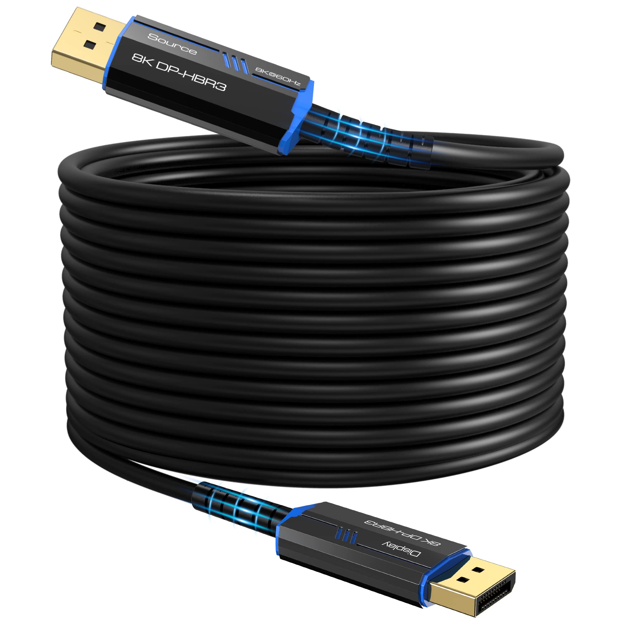 8K DP Cable 25Feet/7.6m, Displayport 1.4 Cable, 8K@60Hz, 4K@144Hz, Durable Pure Copper, 32.4Gbps Ultra High Speed, Support HBR3, DSC 1.2, HDR10, Compatible for Graphics Card, VR Headset, Projector