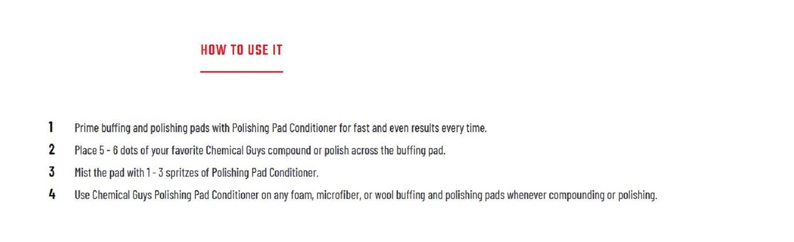 Chemical Guys BUF_301_16 Polishing and Buffing Pad Conditioner, 16 Oz