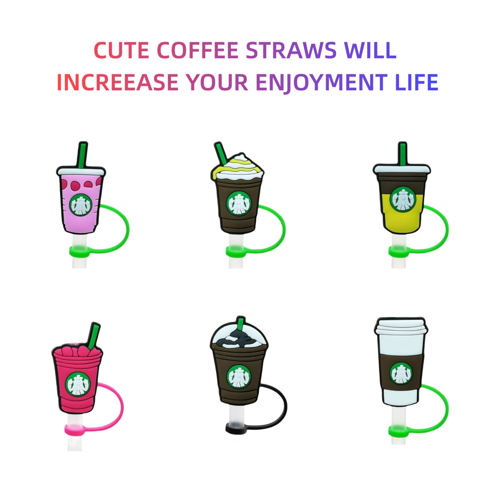 8mm Straw Covers Tips for Stanley Cup, 6Pcs Reusable Drinking Stanley Straw Topper, Splash Proof Straw Protector, Straw Cover Cap for Stanley Cup Accessories。