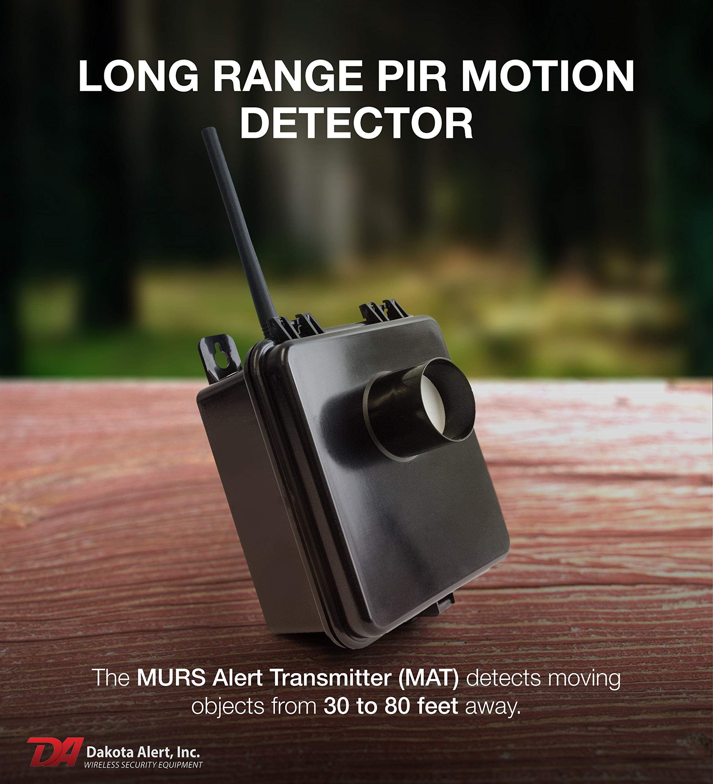 Dakota Alert MURS Alert Transmitter (MAT) - Battery Operated Passive Infrared Motion Sensor - Multi Use Radio Service With Telescopic Antenna