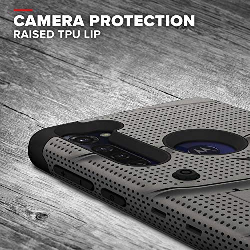 ZIZO Bolt Series for Moto G Stylus (2020) Case with Screen Protector Kickstand Holster Lanyard - Gun Metal Gray & Black