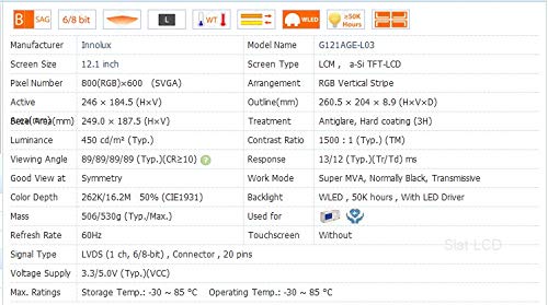 Innolux 12.1 Inch LCD Panel G121AGE-L03 with Full kit of Driver Board