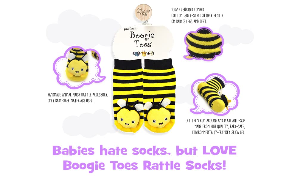 Piero Liventi Blue Tricera Boogie Toes Rattle Sock, 1-Pair (0-1Y)