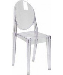Flash Furniture Cheryl Ghost Side Chair in Transparent Crystal