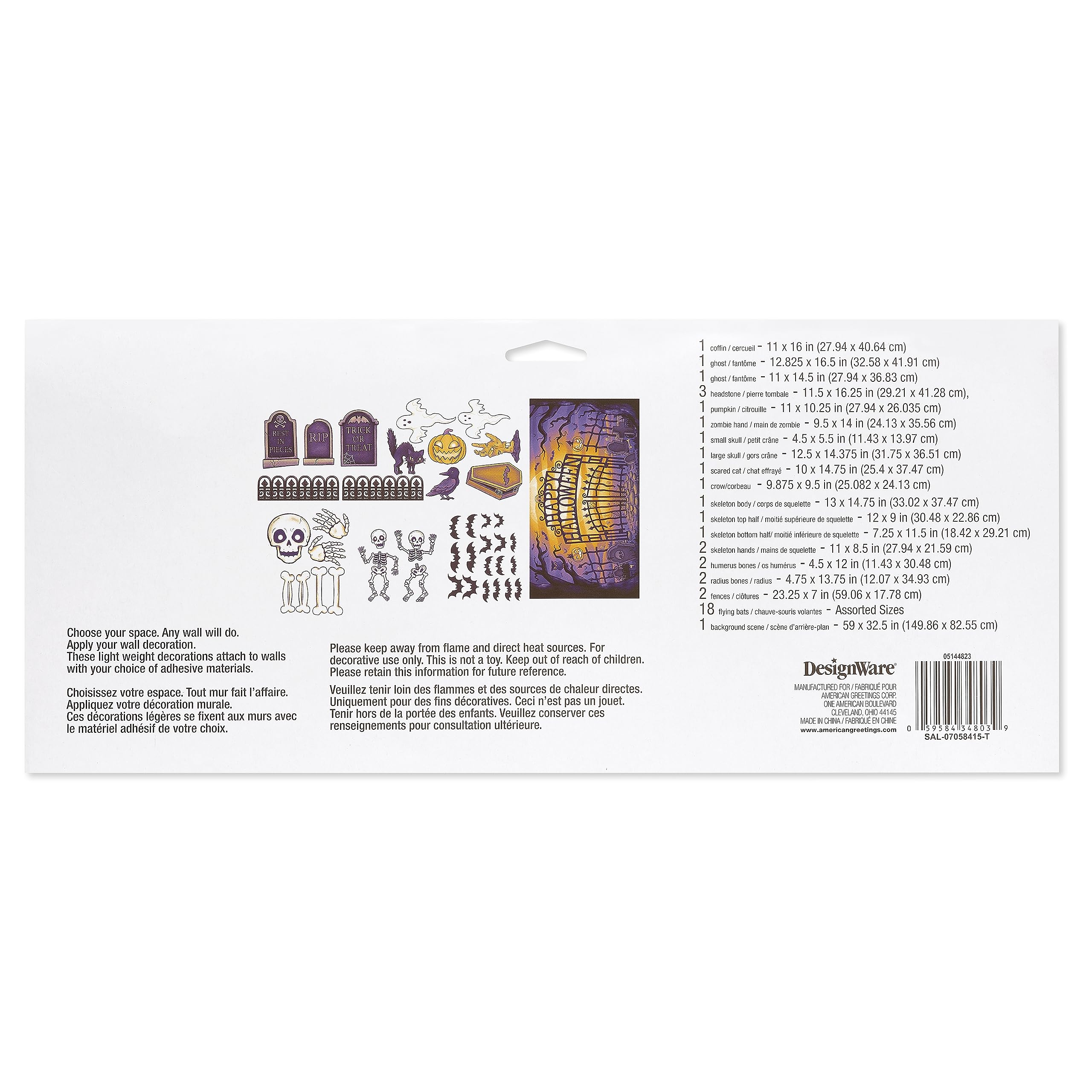 American Greetings Halloween Trunk-or-Treat Car Decorations Kit, Graveyard (42-Count)