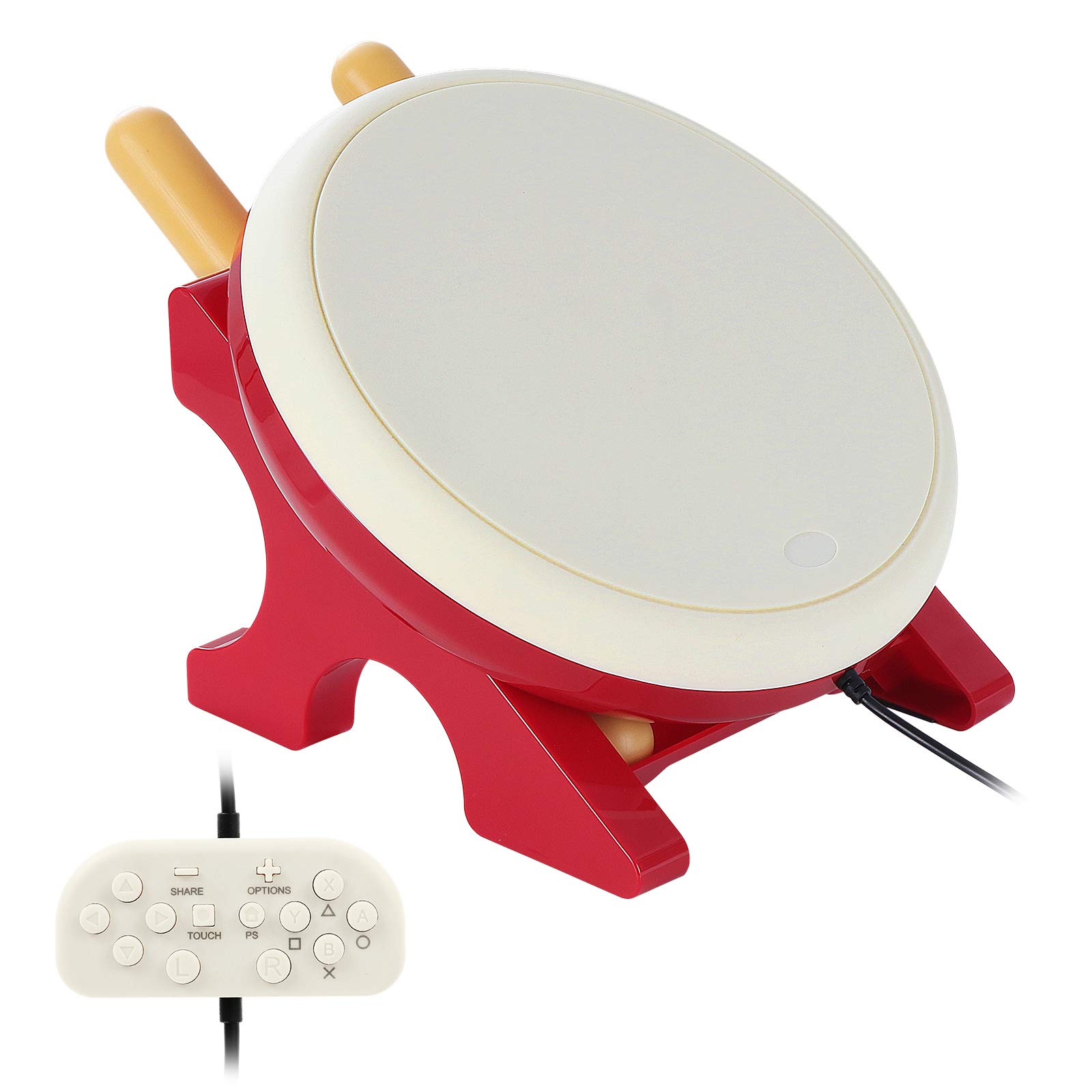 abcGoodefg 3 in 1 Taiko Drum Joycon Game Accessories for Sony PS4 PS3 Nintendo Switch Video Games Player Remote Drum Controller Game Console Drum Sticks Controller Set