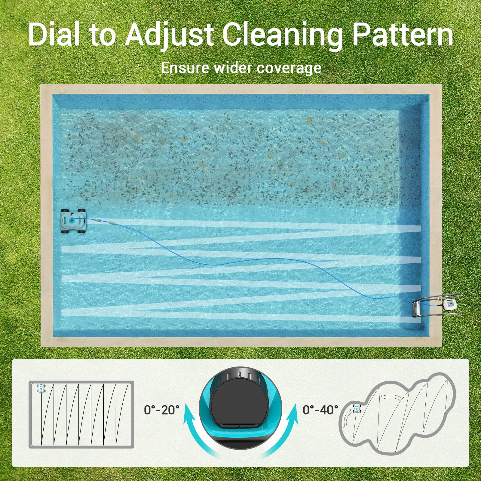 AIPER Robotic Pool Cleaner, Pool Vacuum for Above Ground Pools up to 33 Feet, Automatic Pool Vacuum with Dual-Drive Motors - Lightweight and Easy to Clean - Orca 800…