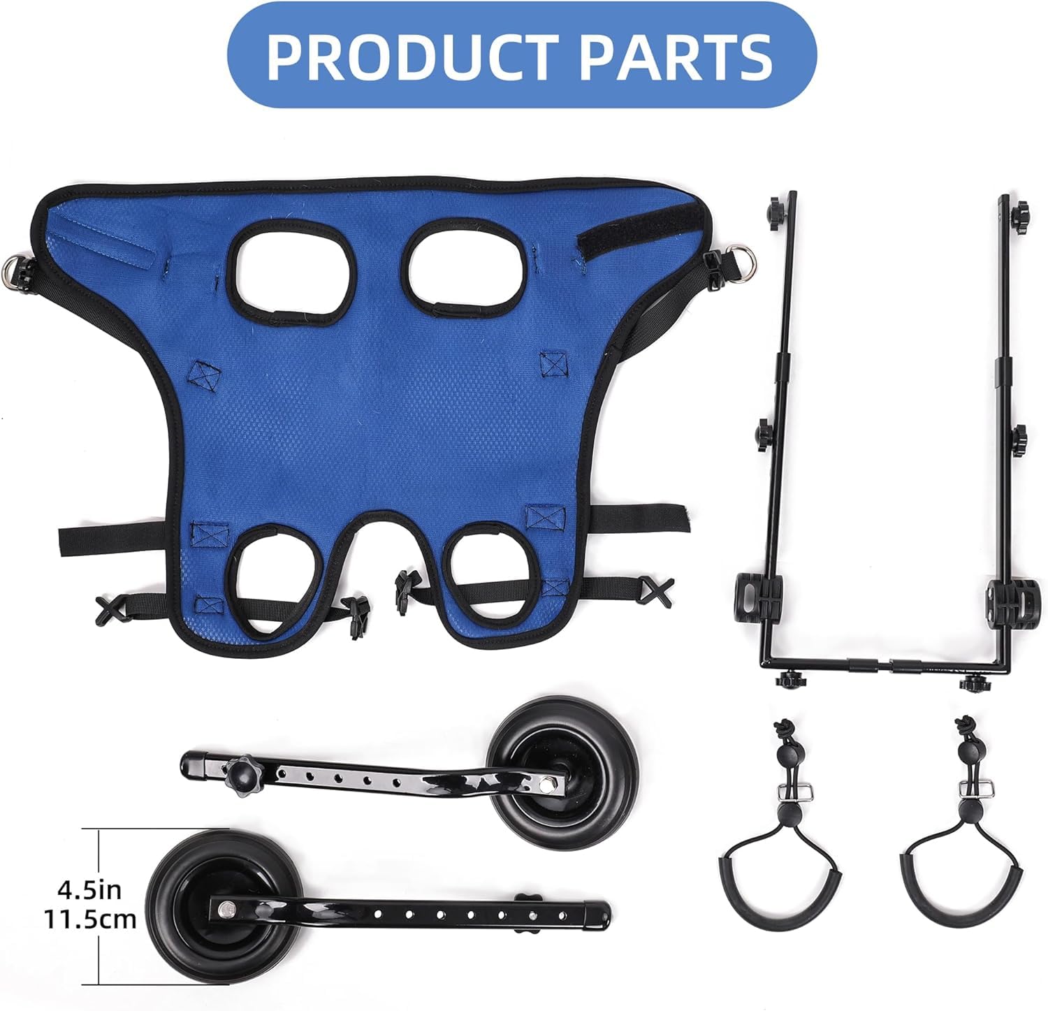 Adjustable Small Dog Wheelchair - Mobility Aid for Disabled Pets,Small Dog Wheelchair for Back Legs, Leg Brace & Hip Support (Middle)