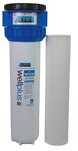 Aquios® WellPlus™ WP236 Jumbo Salt Free Water Softener & Filter System - Prevents Calcium Scale & Iron - Removes Sediment, Rust, Dirt - High Flow Rate - Built in by-Pass & Shut Off Valve