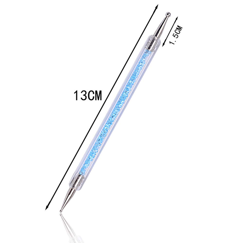 5pcs Rhinestone Dotting Pen Dual-ended Gems Crystals Studs Beads Picker Pencil with Crystal Acrylic Handle Pedicure Manicure Nail Art DIY Decoration Tool