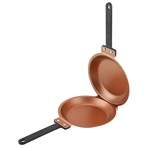 Akozon Frying Pan, Double Side Non-stick Flip Frying Pan Fried Egg Pancake Maker Household Kitchen Cookware Double Sided Pancake Pan