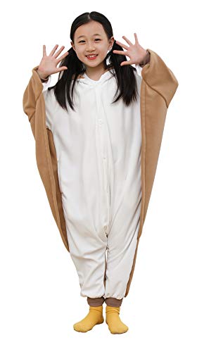 Flora Huxley Kids Animal Onesie Cosplay Helloween Costume (Flying Squirrel, 6 Years)