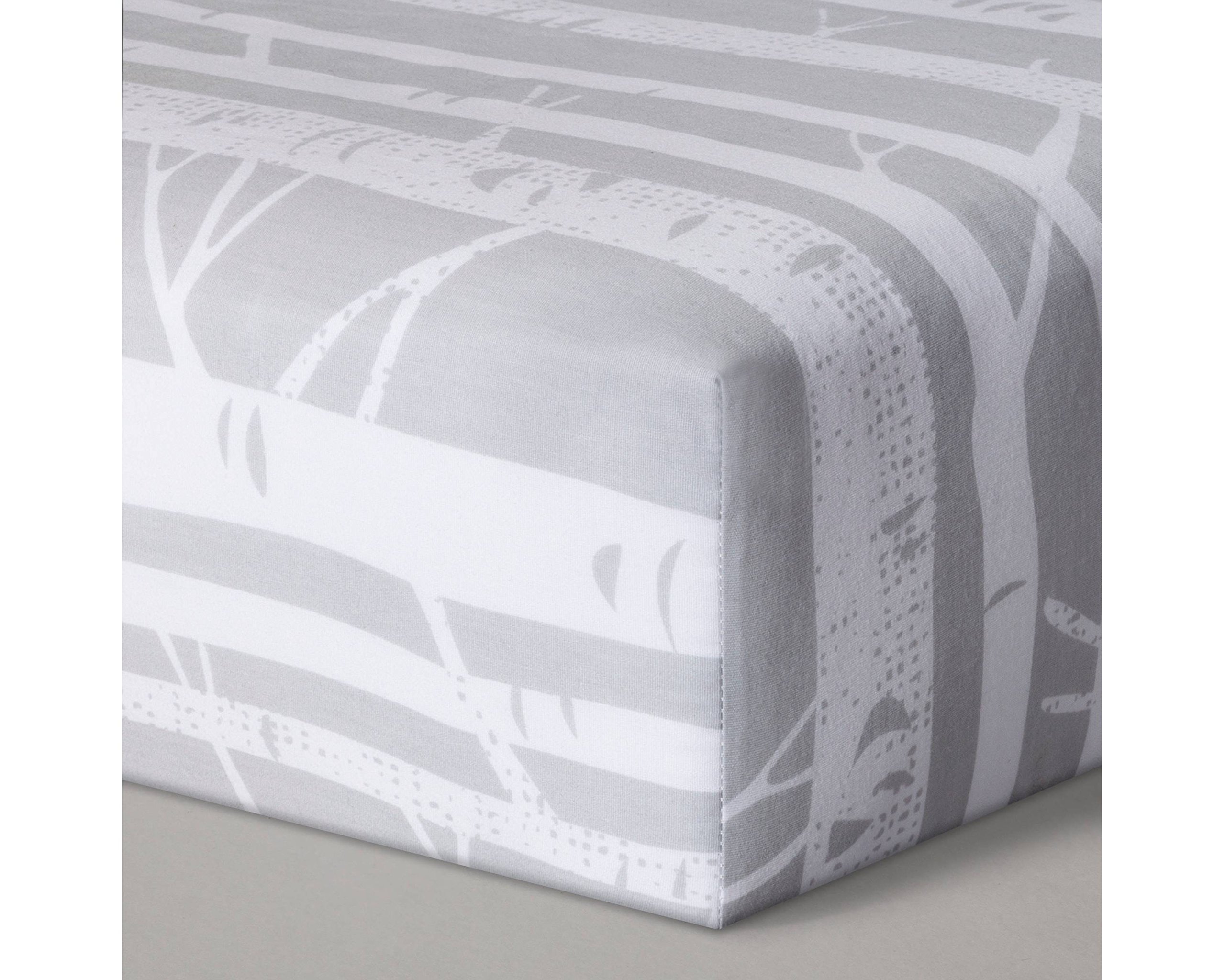Cloud Island Fitted Crib Sheet Birch - Gray