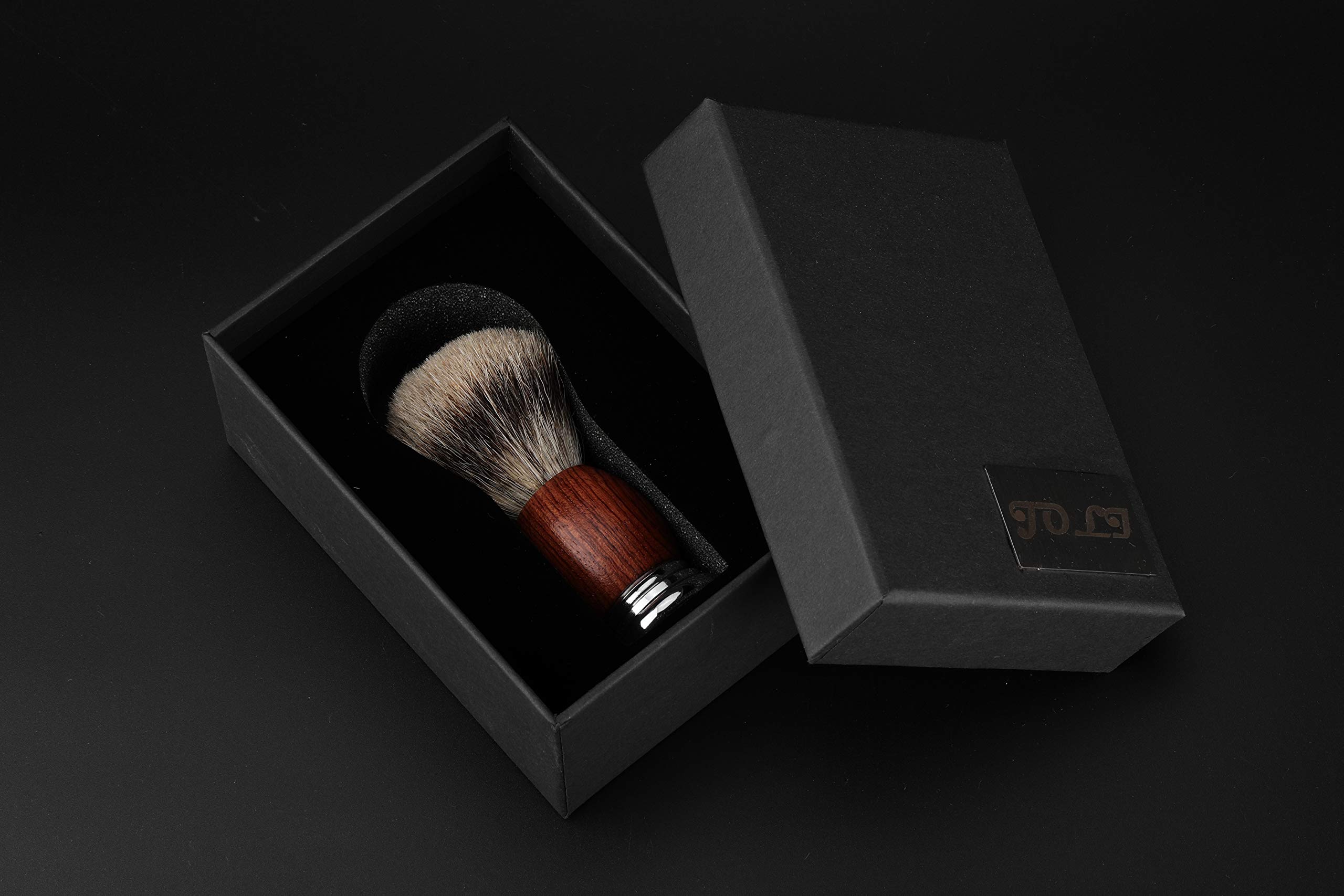 JOLI 100% Pure Badger Hair Shaving Brush Handmade With Walnut Wooden Handle and Stainless Steel Base Perfect for Wet Shaving