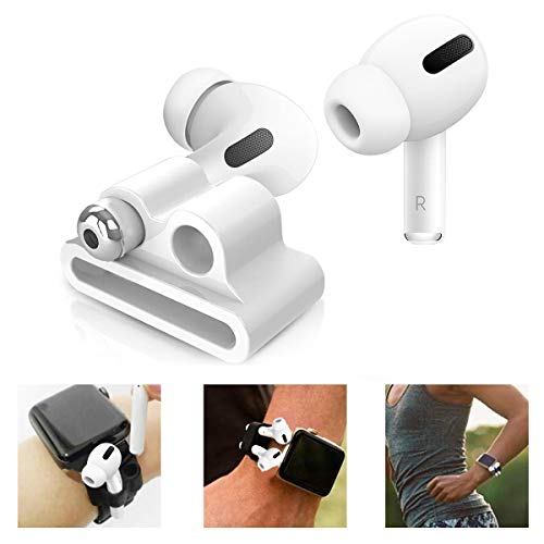 TOLUOHU AirPods Pro Case, Apple AirPods Pro Soft Silicone Accessories 8 in 1 Kit, Shockproof Protective AirPods Pro Charging case Cover with Keychain/Watch Band Holder/Strap/Ring/Carrying Box(Black)