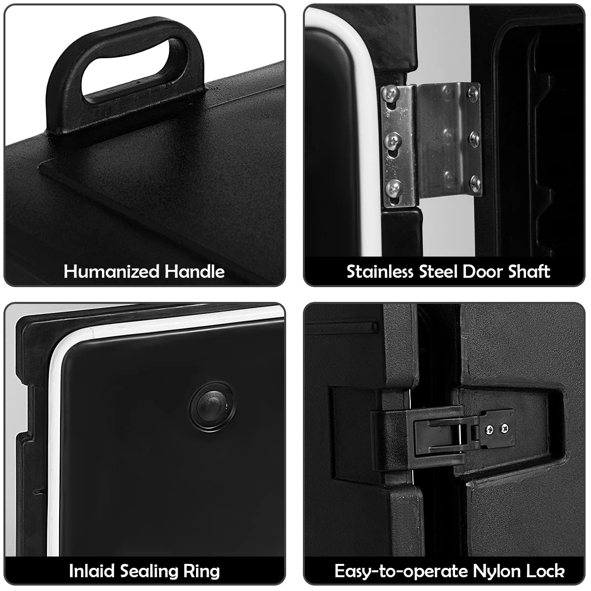 ARLIME 2PCS Insulated Food Pan Carrier, End-Loading Insulated for 5 Full-Size Pans, Food-Grade LLDPE Material, 81 Quart Portable Food Warmer, Ideal for Canteen and Restaurant Use, Black