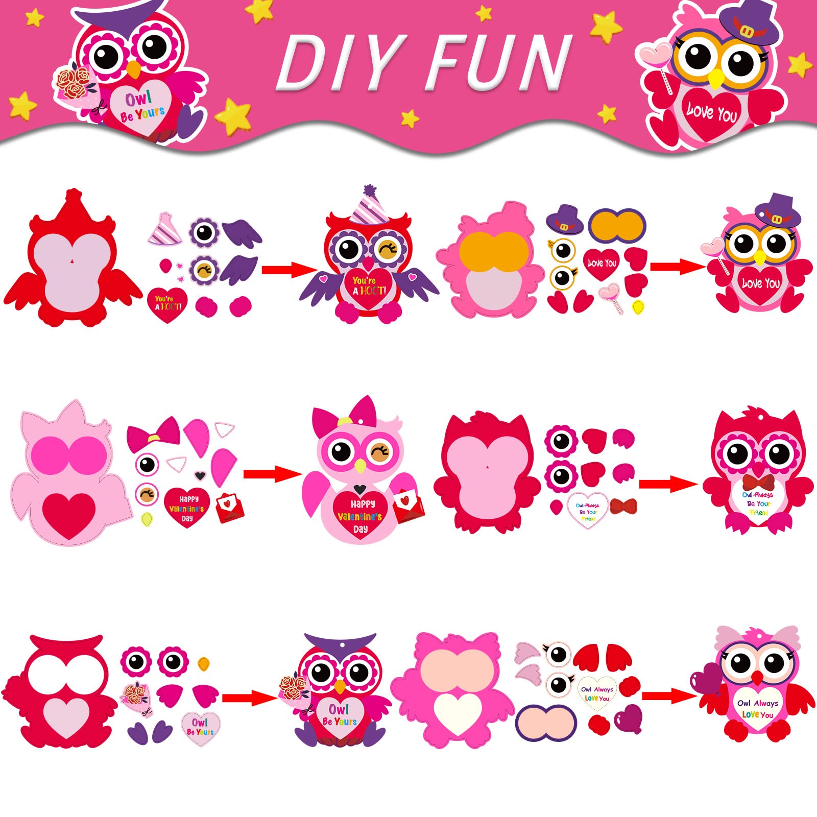 chiazllta 30 Packs Easter Craft Kit for Kid Easter DIY Eggs Bunny Chicks Sticker Art Craft Ornament Set for Preschool Home Classroom Fun Game Activities