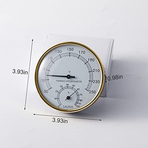 amocane Sauna Thermometer 2 in 1 Fahrenheit Thermometer Hygrometer for Sauna Room, Sauna Accessories for Any Barrel or Infrared Steam Saunas