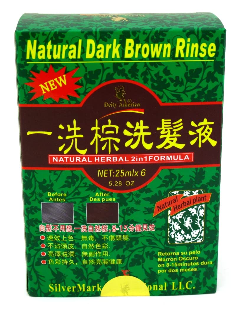 Deity Shampoo Color Change Kit Natural Herbal 2N1 Dark Brown