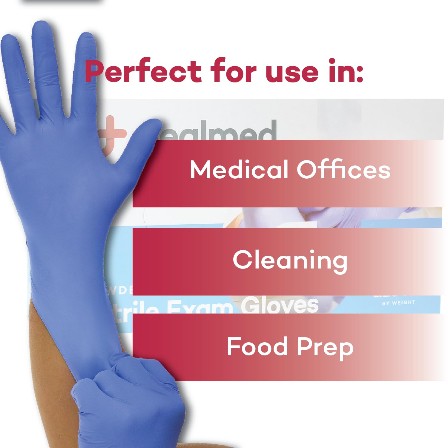 Dealmed Nitrile Medical Exam Gloves, Disposable Latex Free, Large, 1000 ct. (Pack of 10)