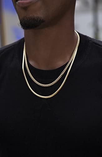 5MM Miami Cuban Chain Rope Necklace 16" 18" 20" 24" 28" - Authentic Gold (24)