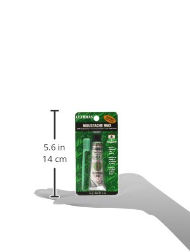 Clubman Pinaud Moustache Wax with Comb Applicator, For Styling & Color Enhancement, Chestnut, 0.5 Oz