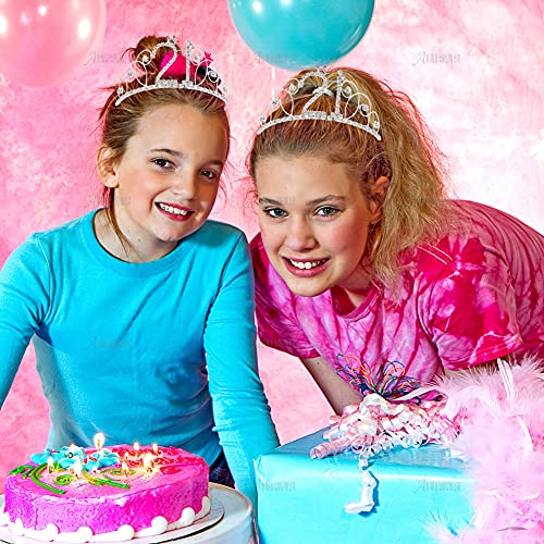 AUEAR, Crystal Birthday Tiara Rhinestone Princess Crown Happy Birthday Crowns Silver Diamante Crown for 21st Birthday Gift Decoration