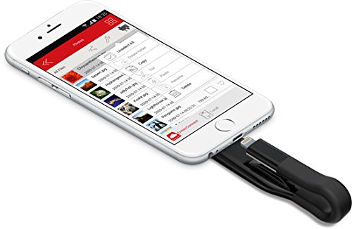Emtec iCobra iPhone Flash Drive 128GB 3 in 1 Black, Dual Connector USB 3.0 and Lightning with Charging, External Memory Expansion, for iPhone, iPad, iPod (ECMMD128GT503V2B)