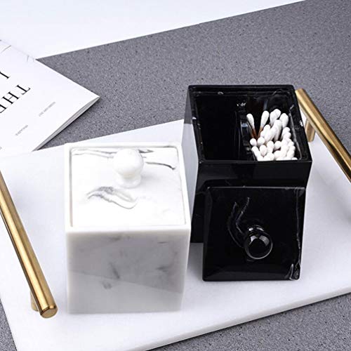 TOPBATHY Cotton Ball Swab Holder Organizer Qtip Dispenser Holder Bathroom Vanity Organizer Apothecary Jars for Home Storage (White)