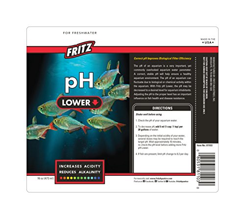 Fritz Aquatics 81103 Fritz pH Lower for Fresh and Salt Water Aquariums, 16-Ounce
