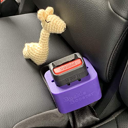 BPA Free Seat Belt Buckle Booster (2-Pack) - Raises Your Seat Belts for Easy Access - Makes Buried Seat Belt Receptacles Stand Upright for No-Hassle Buckling - Free Sticker Set Gift