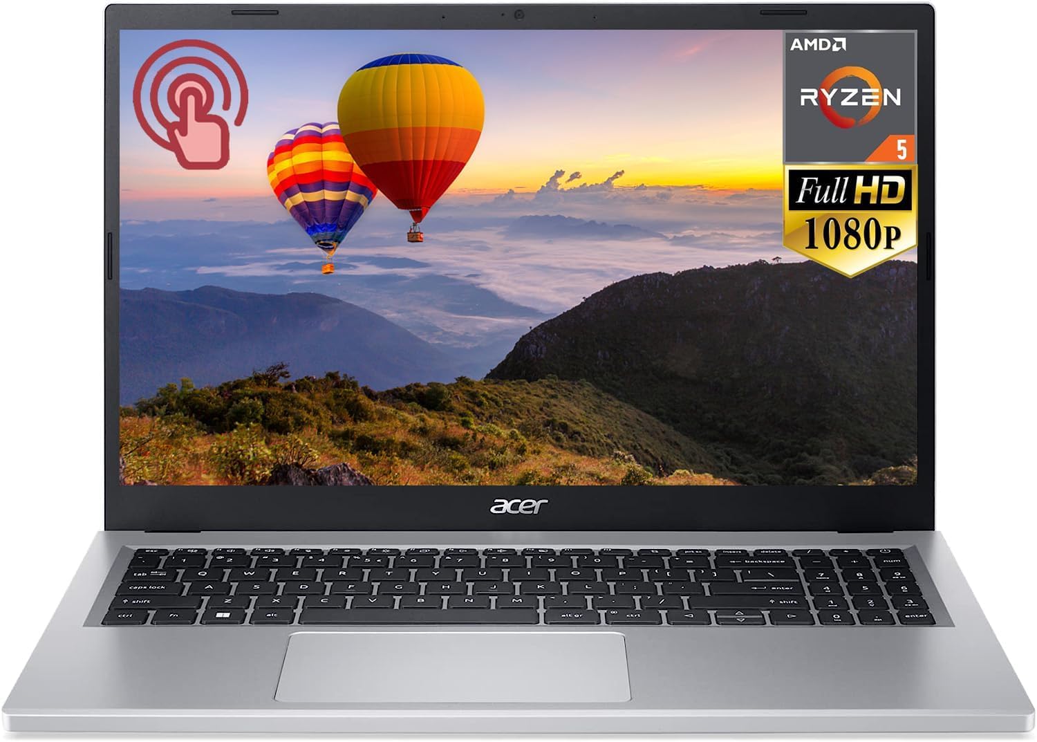 acer 2023 Newest Aspire 3 Touchscreen Laptop, 15.6" FHD IPS Display, AMD Ryzen 5 7520U Processor, 16GB LPDDR5 RAM, 1TB PCIe SSD, Bluetooth, Wi-Fi 6, Windows 11 Home, Bundle with JAWFOAL