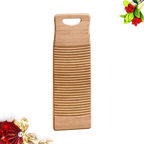 TOPBATHY Wood Washboard Practical Clothes Bamboo Washboard Anti-slip Laundry Cleaning Board Manual Clothes Washing Tool for Home School - 60cm