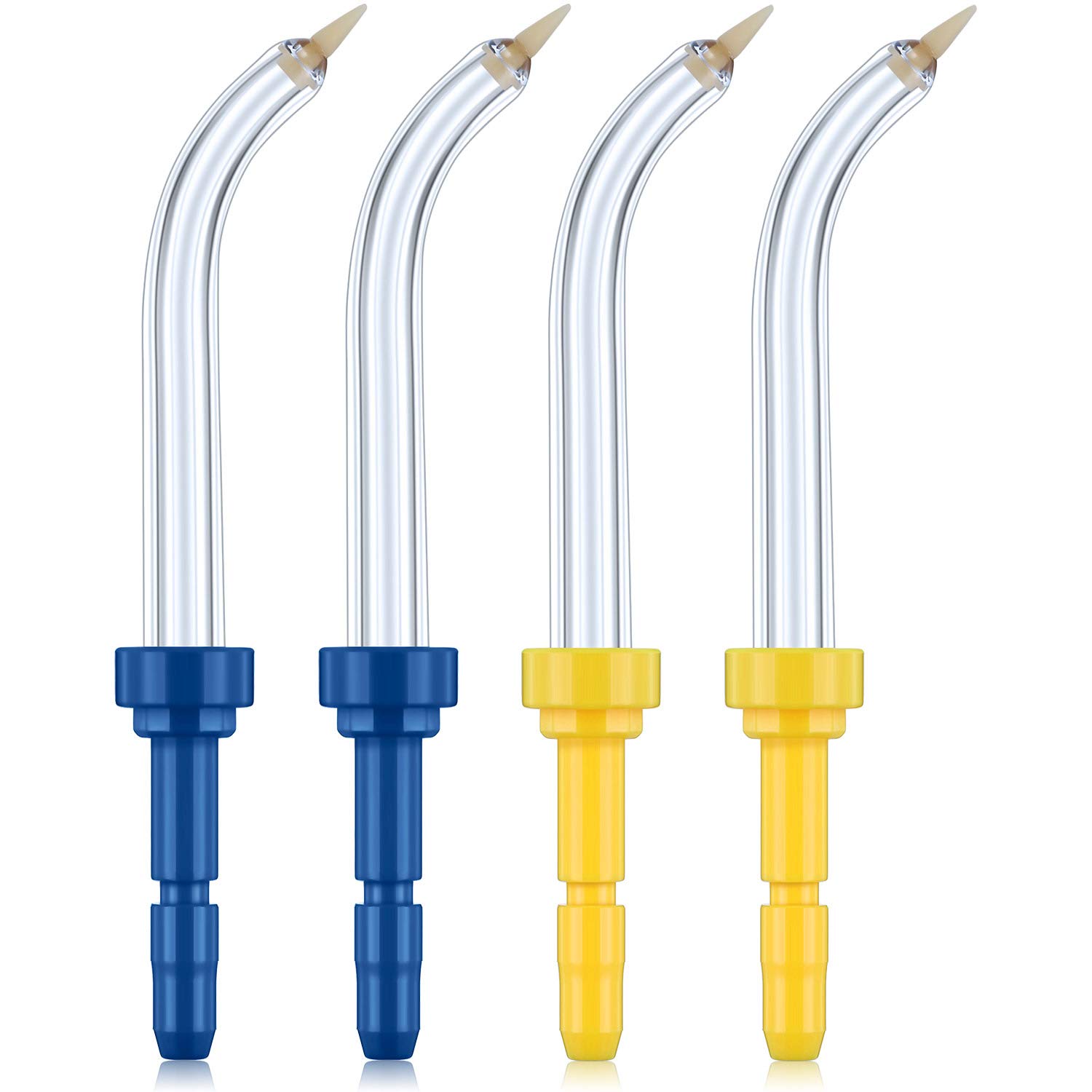 Yaomiao 4 Pcs Replacement Tips Compatible with Waterpik 2 Colors Periodontal Tips for Dental Water Flossers (Like Wp - 100) and Other Oral Irrigators