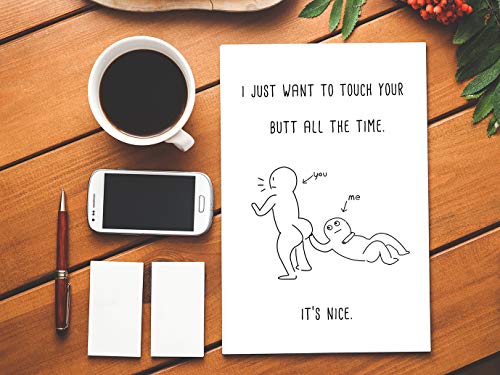 Maplelon Funny Touch Butt Love Card, Naughty BF GF Husband Wife Card, Cute Anniversary Card, Romantic Cardā¦