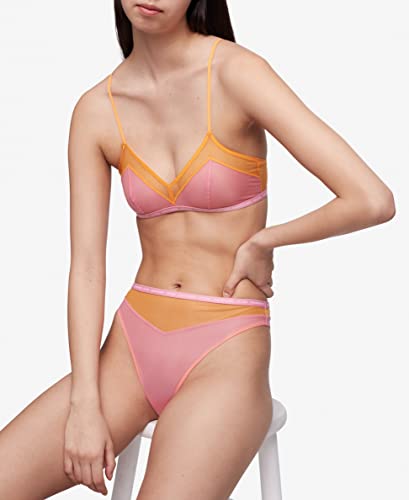 Calvin Klein Women's CK One Sheer Pride High Waist Tanga, Orange Juice, Large