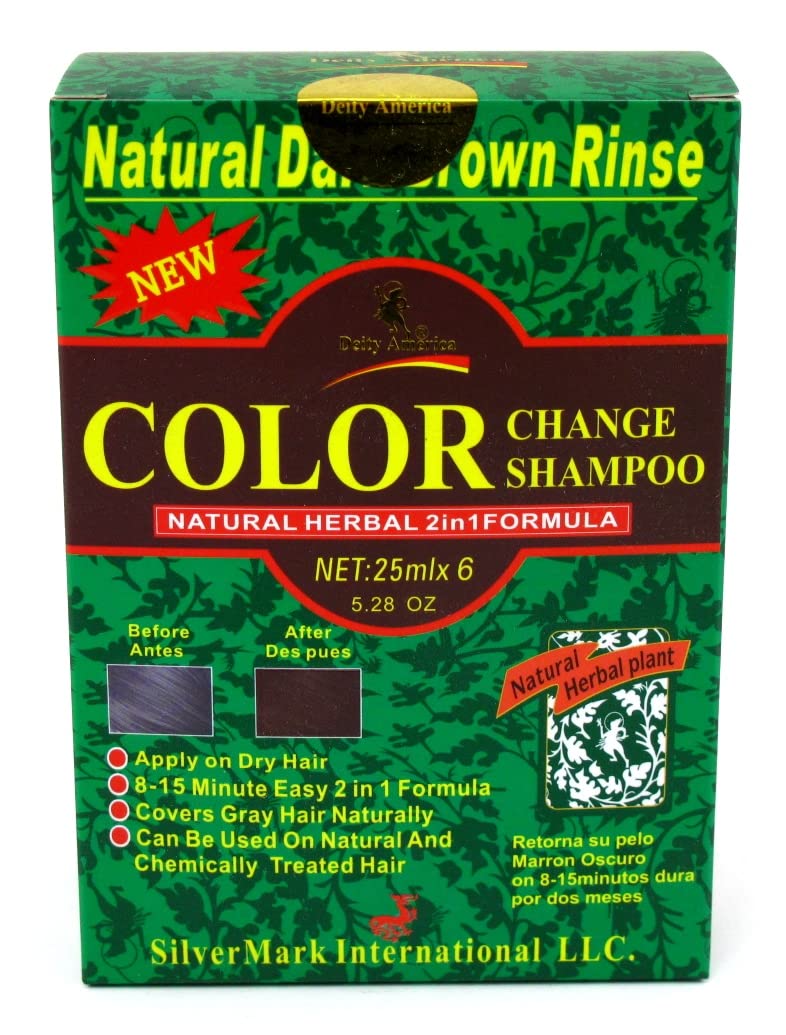 Deity Shampoo Color Change Kit Natural Herbal 2N1 Dark Brown