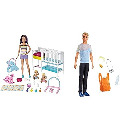 Barbie Mattel Skipper Hora De La Siesta, Regalo para Niñas Y Niños 3 9 Años + Vamos De Viaje, Muñeco Ken Con Accesorios Color/Modelo Surtido