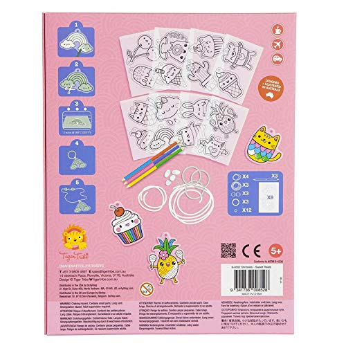 Big Game Toys~Sweet Treats Shrinkies Shrinky Art Shrink Film Kit Girl Dinks Jewelry Keychain