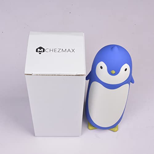 ChezMax Penguin Vacuum Thermos Stainless Steel Water Bottle Travel Mug Flask for Kids Children Student 9.5oz blue