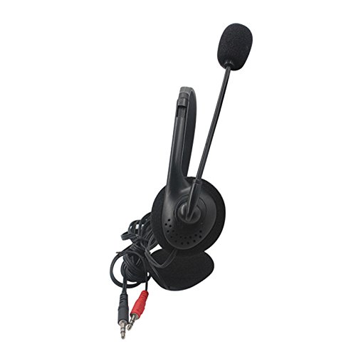 3.5mm Stereo Headset with Headphones and Noise Cancelling Microphone, Great for Pcs, Tablets, and Cell Phones in The Office, Classroom or Home