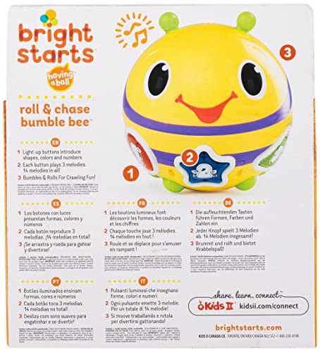 Bright Starts Having a Ball Roll and Chase Bumble Bee - Introduce Shapes, Numbers, Colors, Ages 6 Months +