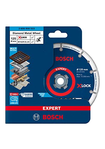 Bosch Professional 1x Expert Diamond Metal Wheel X-Lock Cutting Disc (for Cast Iron, Ø 125 mm, Accessories Small Angle Grinder)