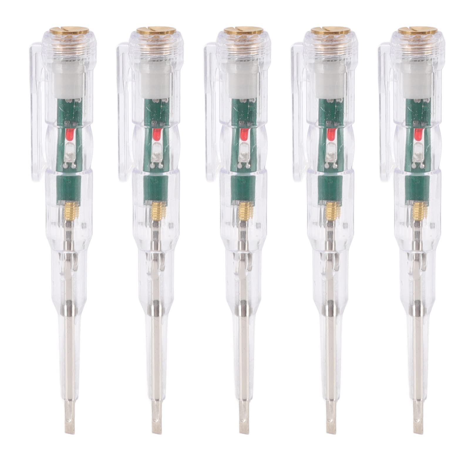 5Pcs Electrical Tester Pen Multi Functional Household Pocket Electricity Circuit Detector with LED Color Light 70-250V Used for Neutral Live Wire Judgment, Line on off Detection