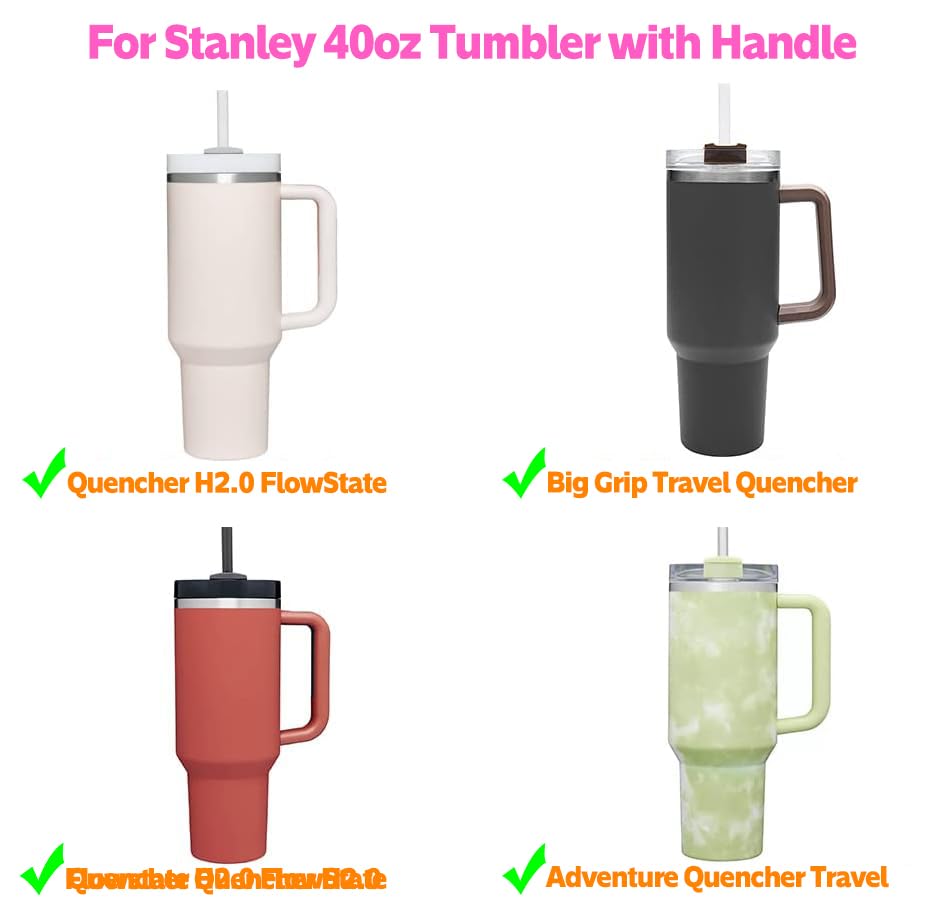 40 OZ Tumbler Lids for Stanley Cup, 2 Pack Replacement Lids Fit for Stanley Adventure Quencher,Replacement Spill Proof Splash Resistant Tumbler Lids, Reusable Tumbler Cover for Stanley(black)