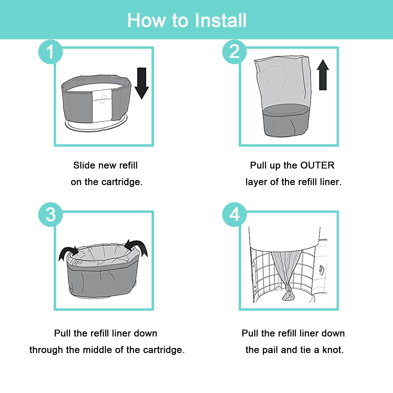 6 Pack Adult Diaper Liner Refills Compatible with Janibell Akord 280 Slim Model Adult Diaper System