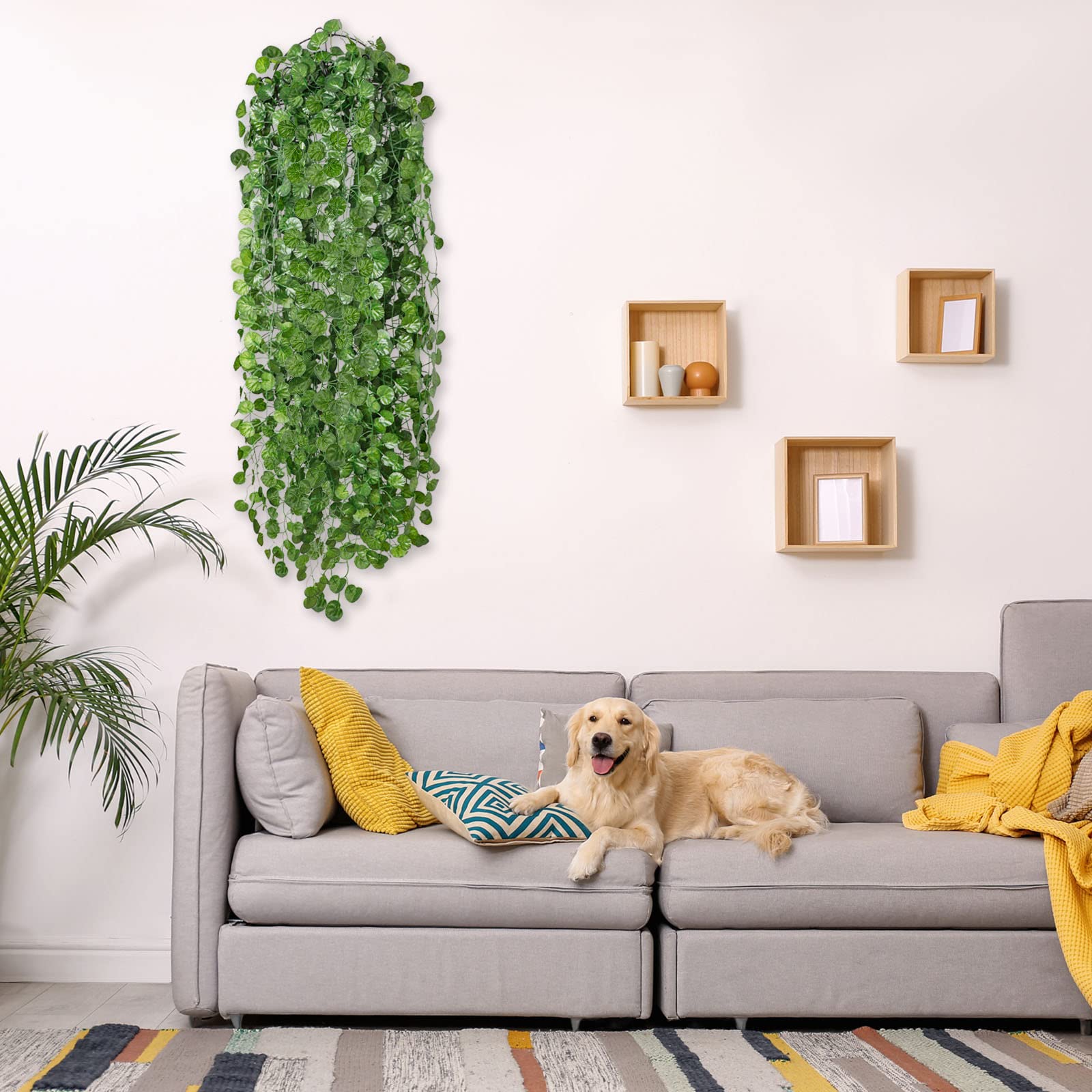 COCOBOO 36pcs 245ft Artificial Greenery Garland Fake Vines Hanging Ivy Garland for Wedding Garden Swing Frame Outdoor Home Bedroom Decoration