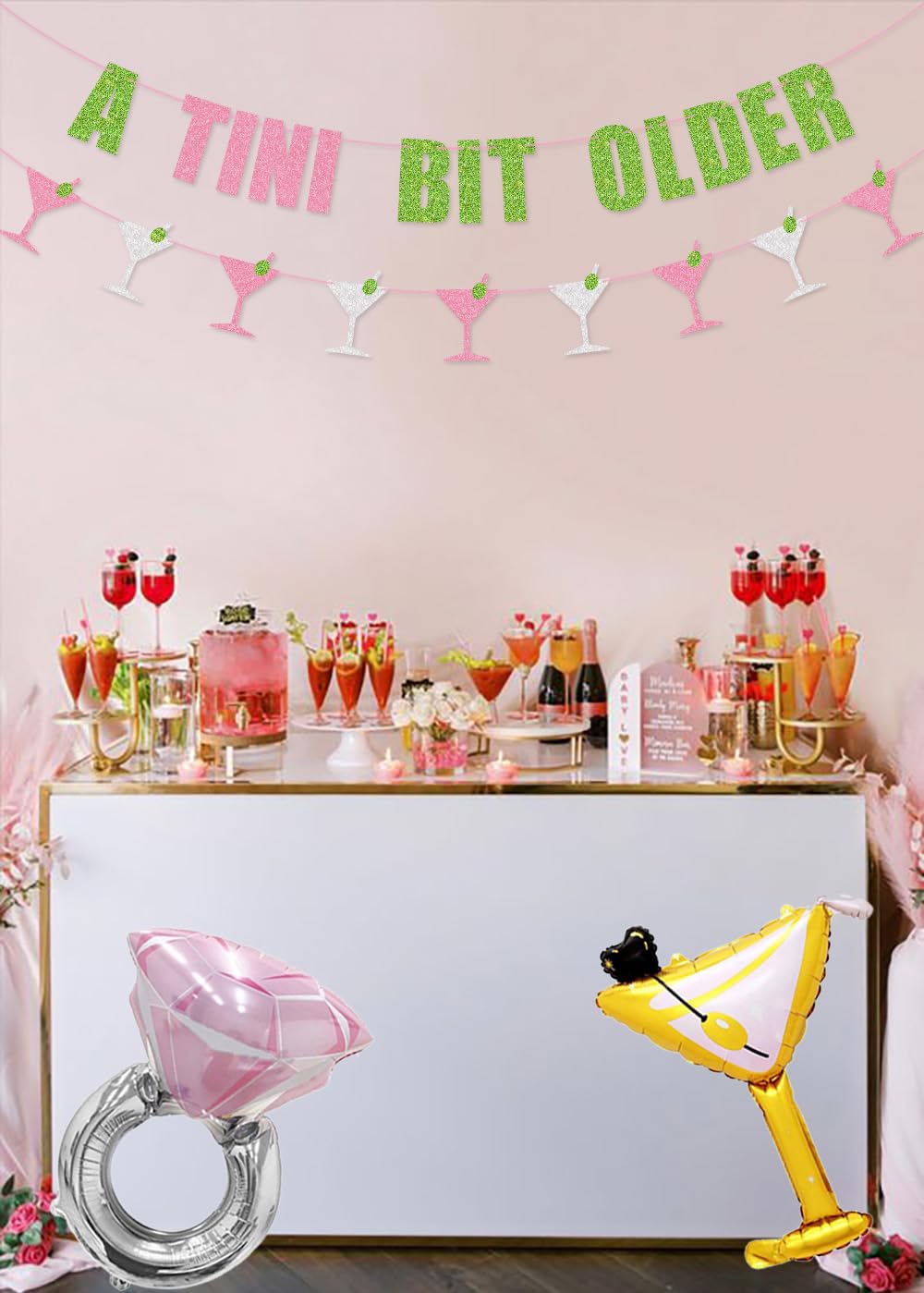 A Tini Bit Older Banner Garland for Martini Birthday Party Decorations