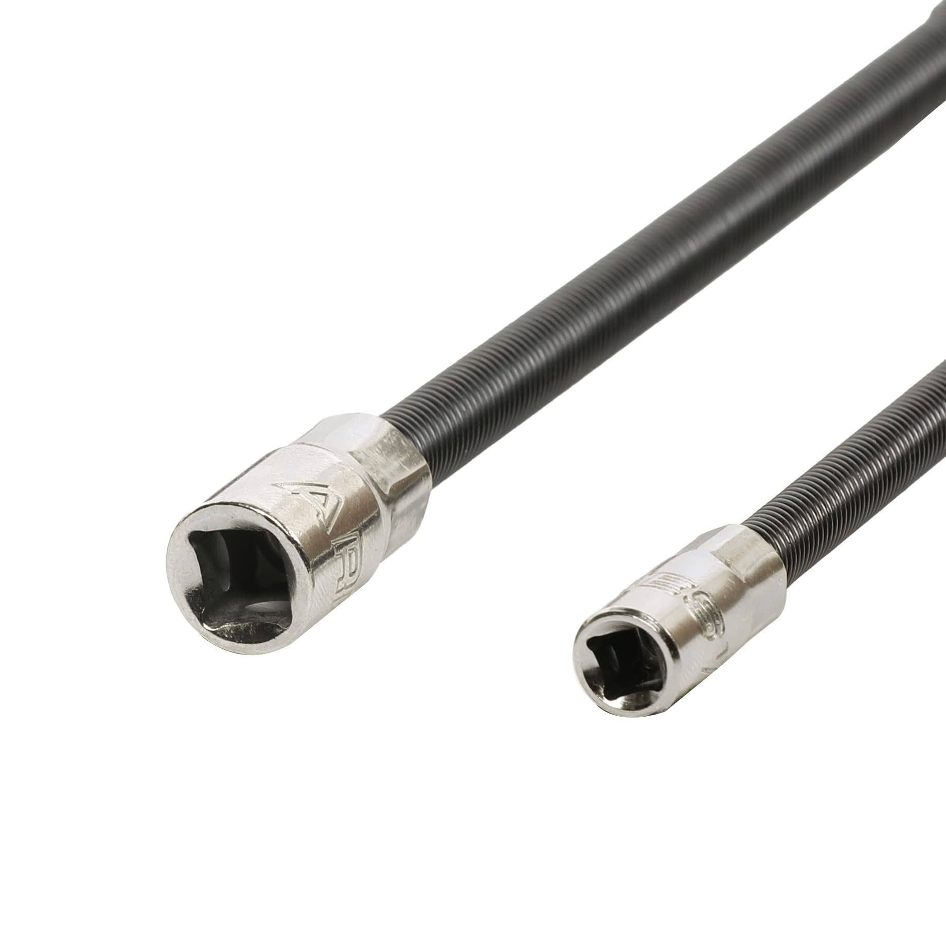 ARES 42071 β 2-Piece Flexible Socket Extension Set β 1/4-Inch and 3/8-Inch Drive Extensions β 6-Inch and 8-Inch Extensions with Flexible Shafts β Spring-Loaded Detent Balls to Prevent Slipping